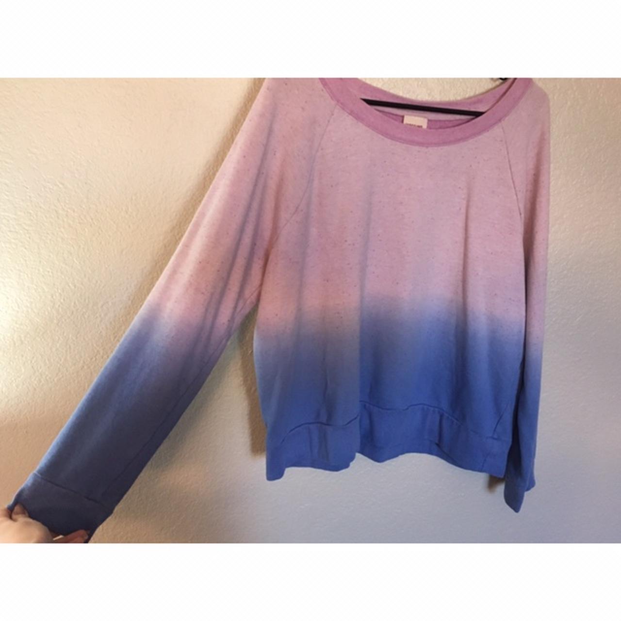 Cute pink and blue ombré crewneck shirt, lightly... - Depop