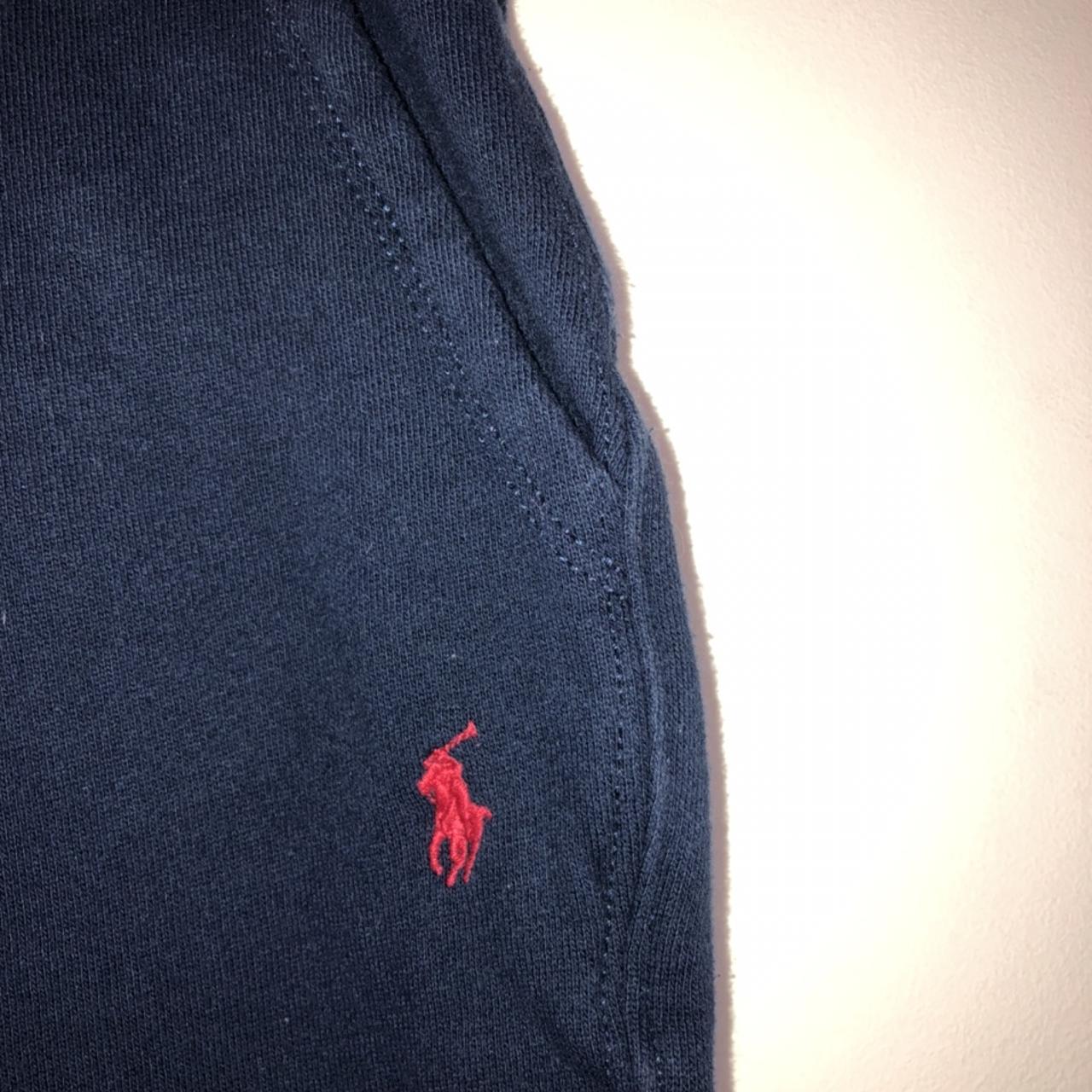 cute navy Ralph Lauren joggers red embroidered... - Depop