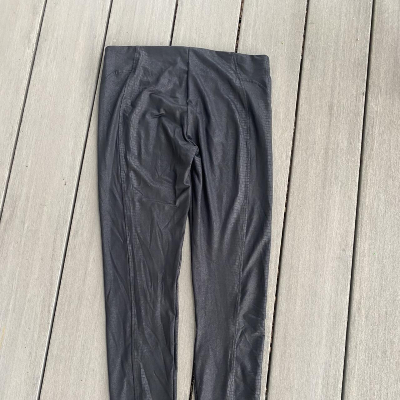 Bebe Black Alligator Zipper Leggings Super... - Depop
