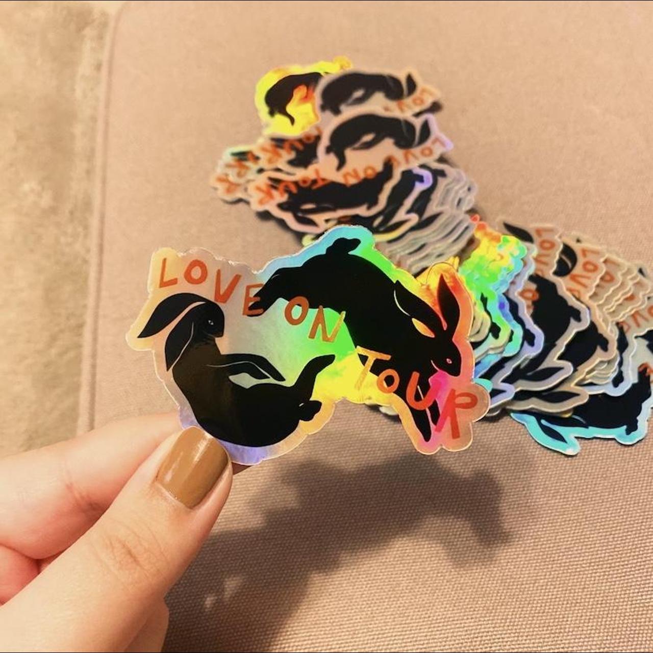 Holographic Love on Tour Sticker Size: 3” x 3” ☽... - Depop