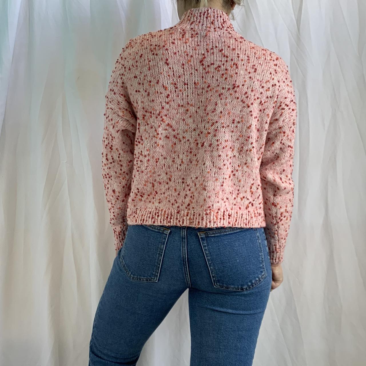 Lauren Conrad Pink & Red Spotted Sweater Size... - Depop