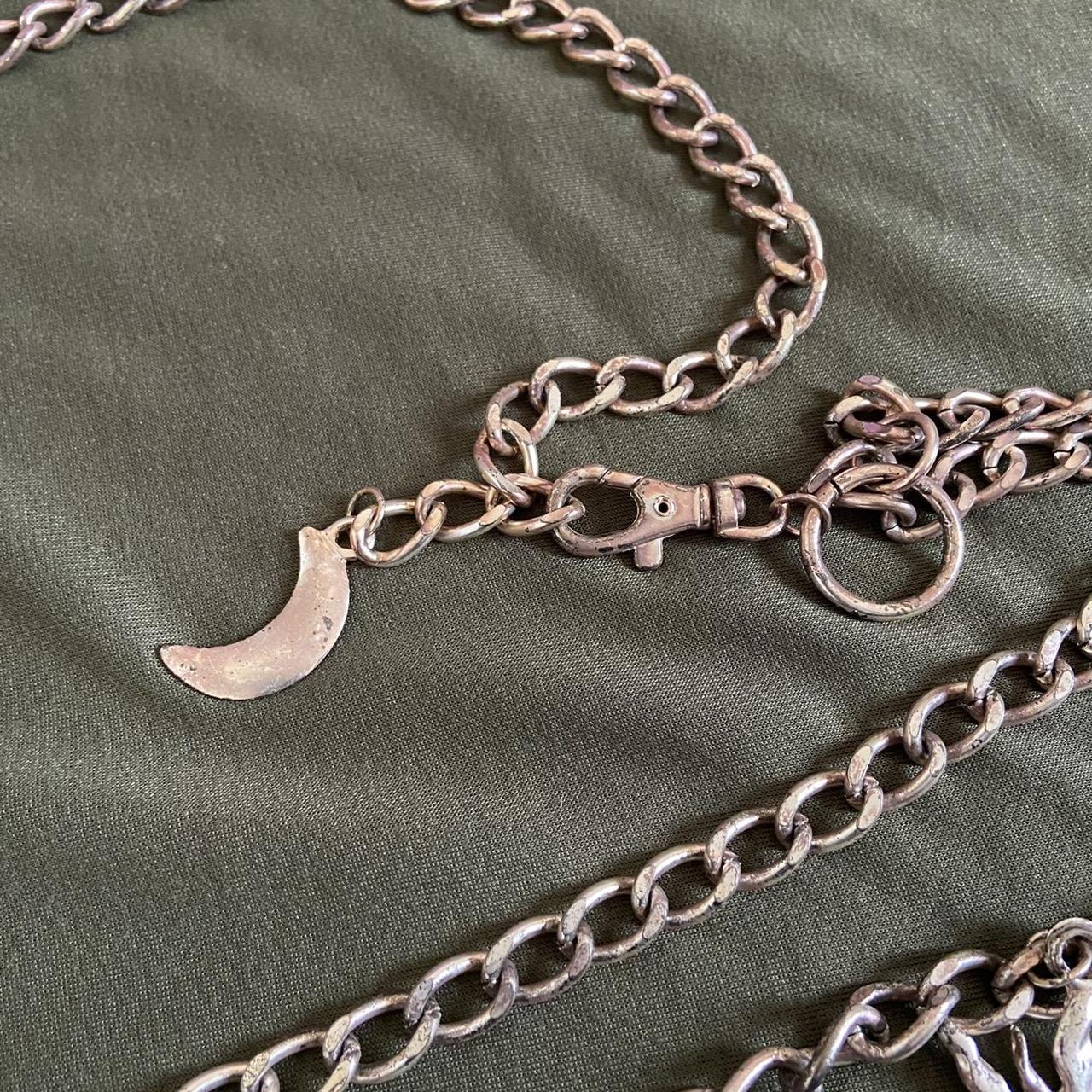 🌌 90s vintage silver tone celestial chain belt! One... - Depop