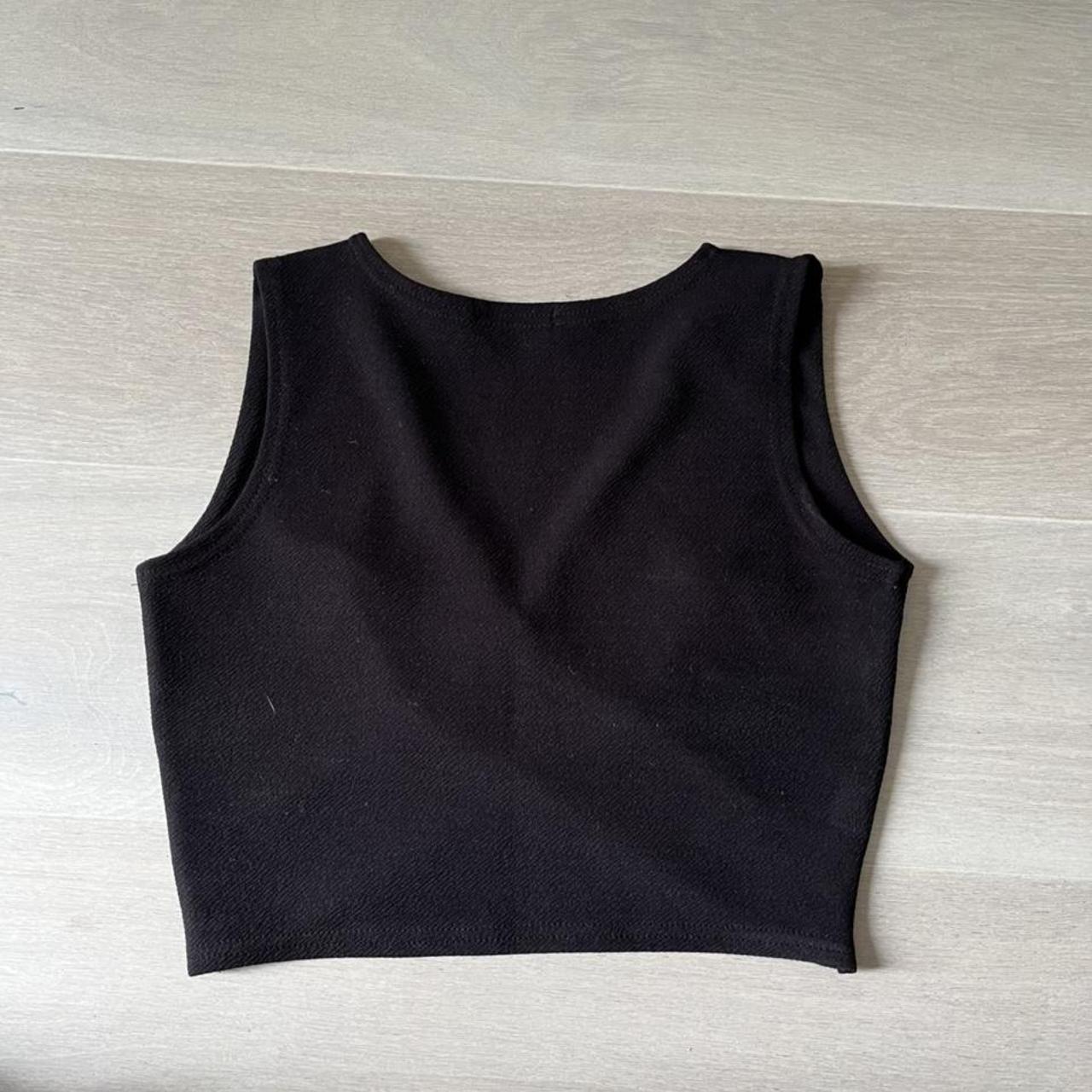 Black cross body crop top Worn once, in good... - Depop