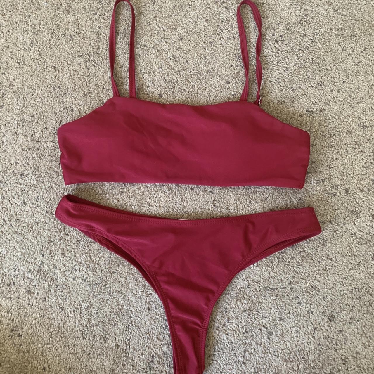Cheeky Maroon Bikini Thin Maroon bikini with... - Depop