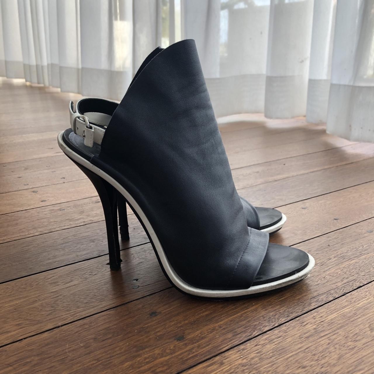 Balenciaga Heels IT Size 38.5 Black with white... - Depop