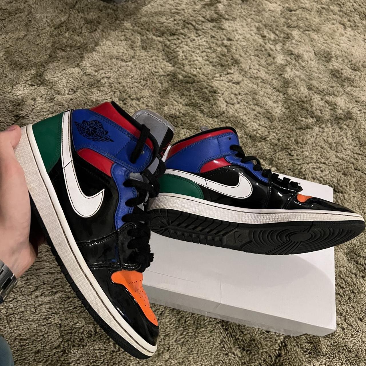 nike air jordan 1 mid patent clear signs of wear... - Depop