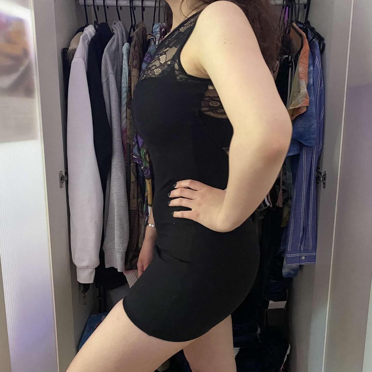 LBD! 👗 Little black dress with plunge lacy detail... - Depop