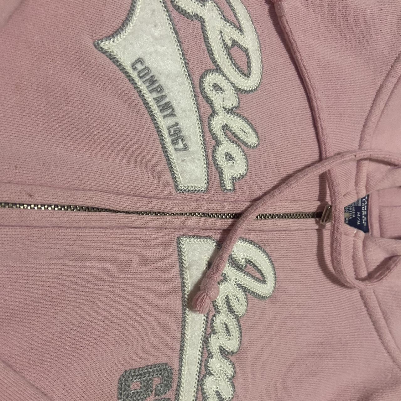 pink pastel polo jeans zip up worn a couple of times... - Depop