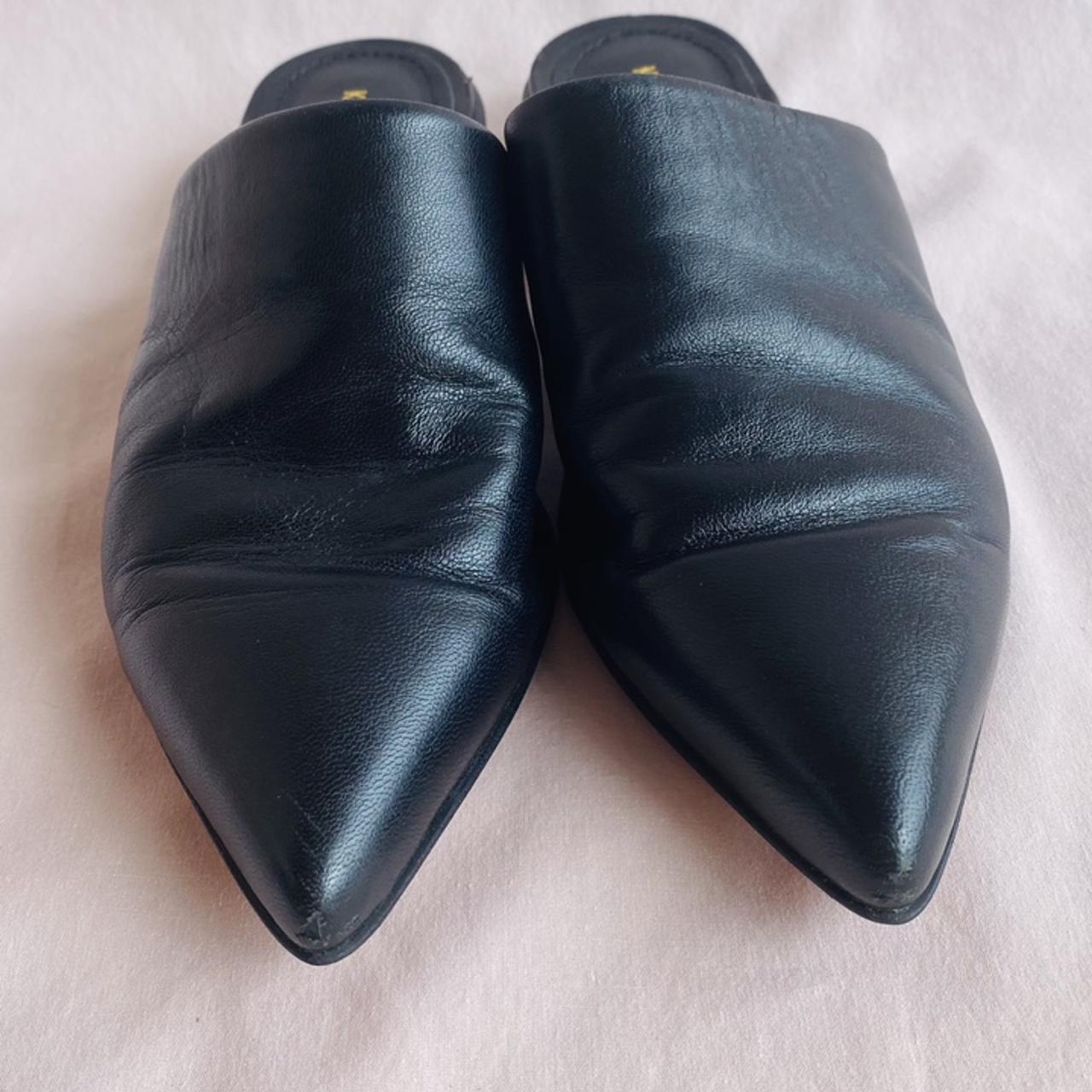 Kenneth Cole Pointed Leather Mules Beautiful black... | Depop