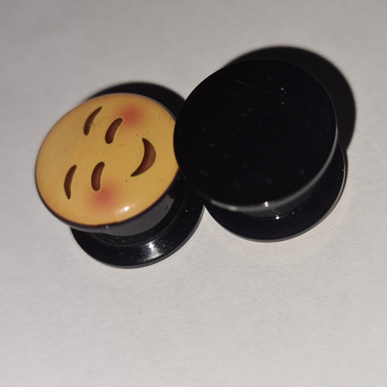 Emoji acrylic ear plugs Pair of a screw-on ear... - Depop