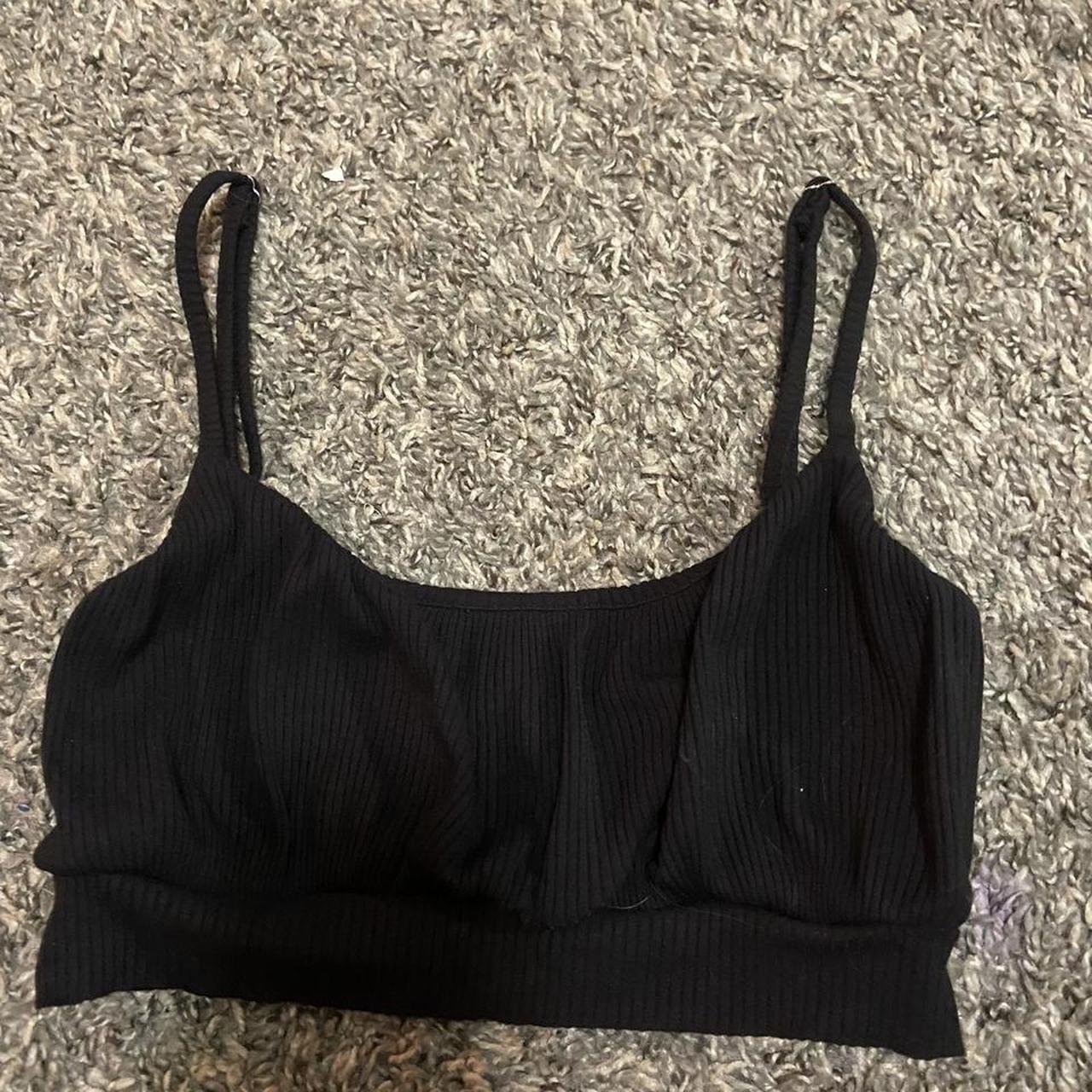 forever 21 basic comfy black summer crop... - Depop