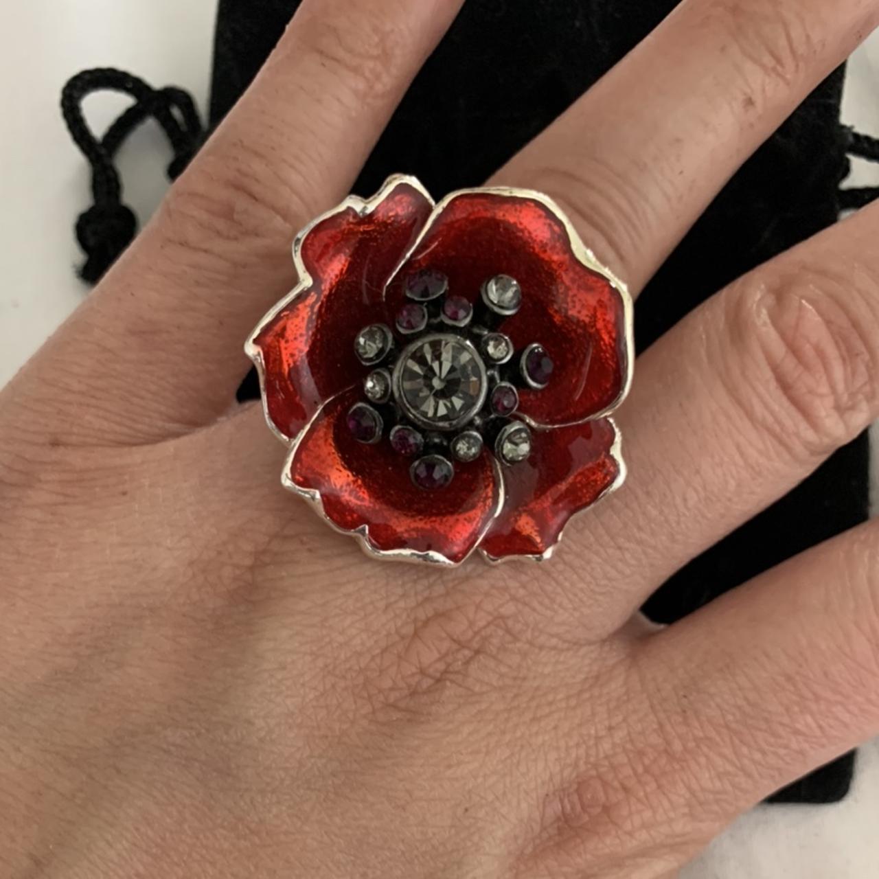 🌹💍 Kleshna Poppy Ring Worn - Good Condition Size... - Depop