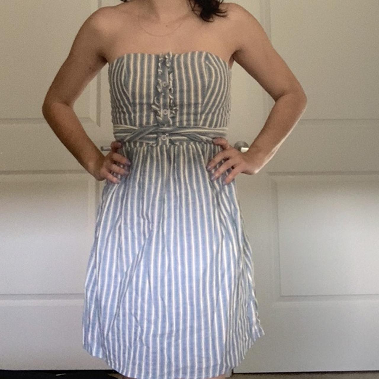 Striped blue mossimo supply dress •Size... - Depop