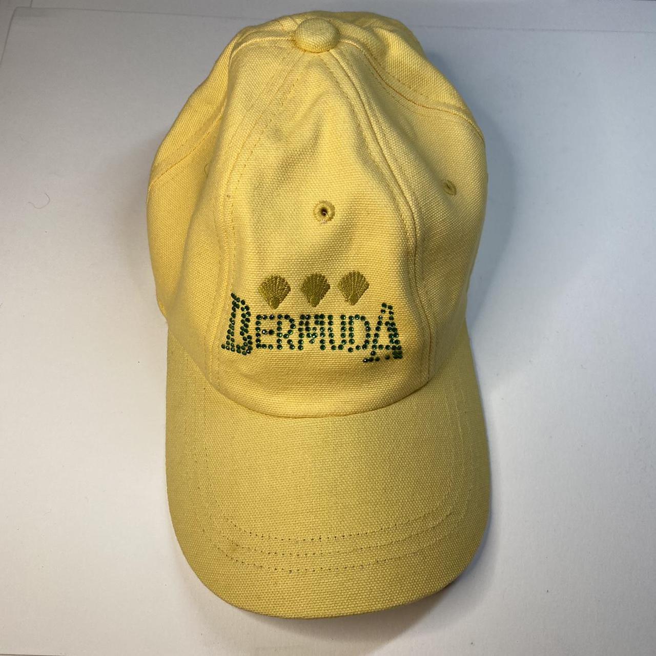 Yellow Bermuda cap with shells and... - Depop