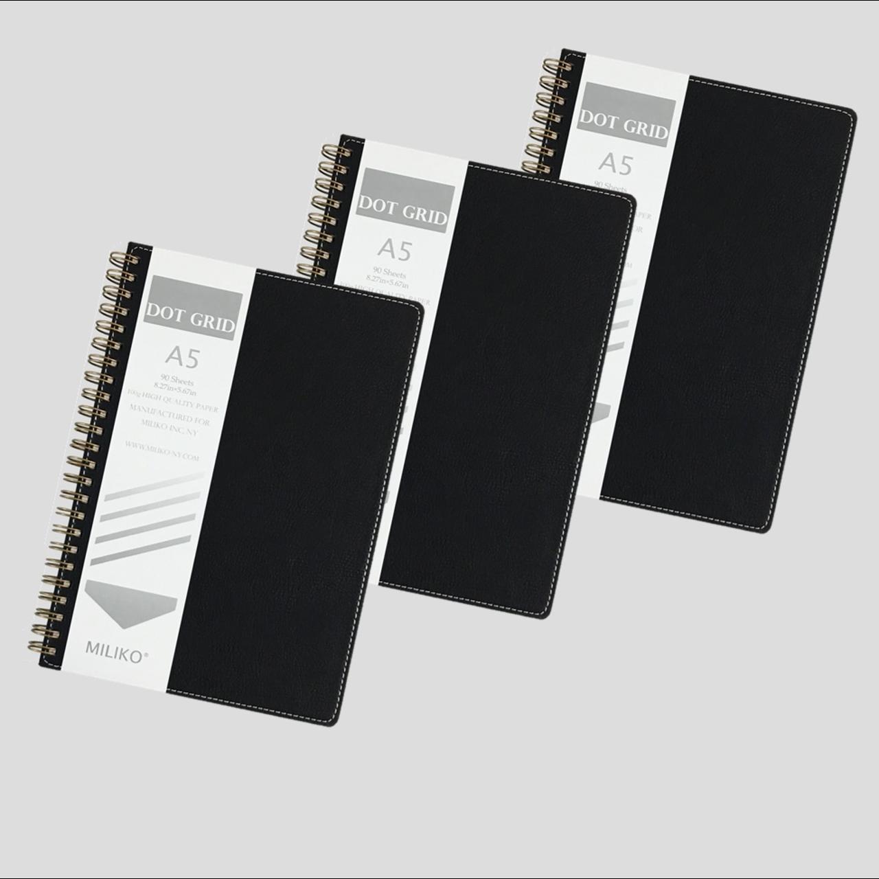 MILIKO A5 SIZE PU LEATHER SOFTCOVER DOT GRID... - Depop