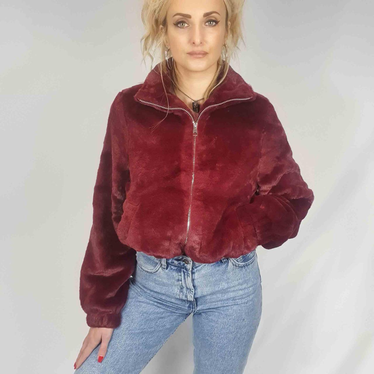 Women's Burgundy and Red Coat | Depop