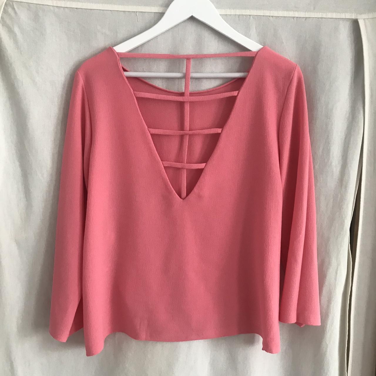 Zara Women's Pink Blouse | Depop