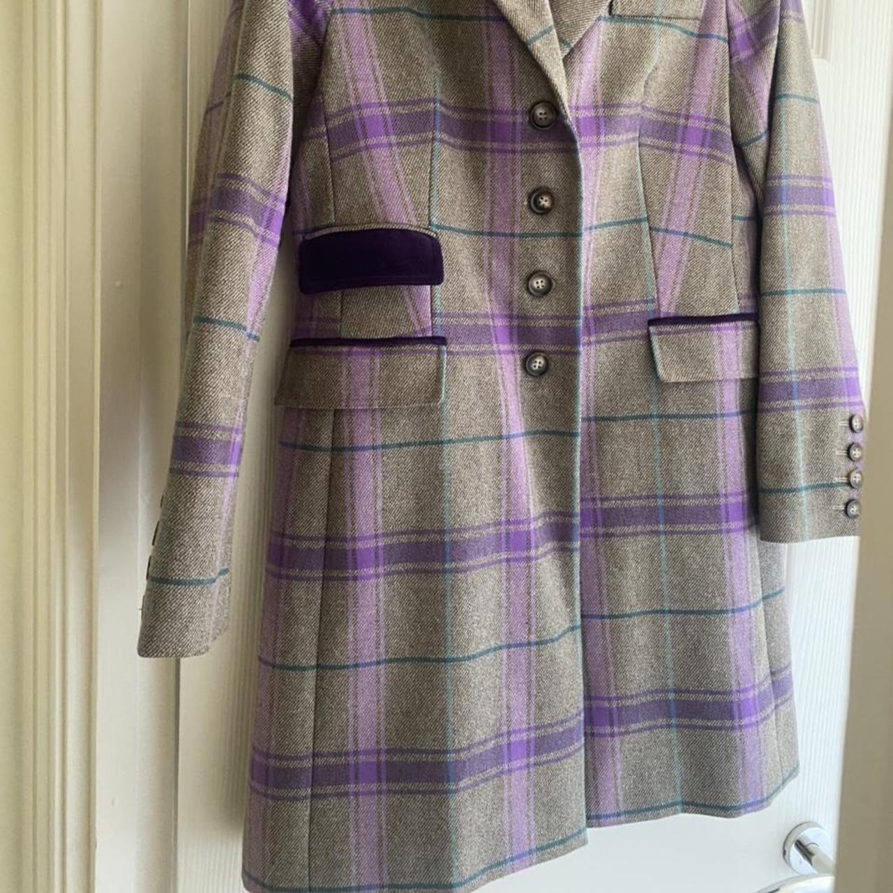 COUSINS OF CHELTENHAM purple tweed Jacket/coat worn... - Depop