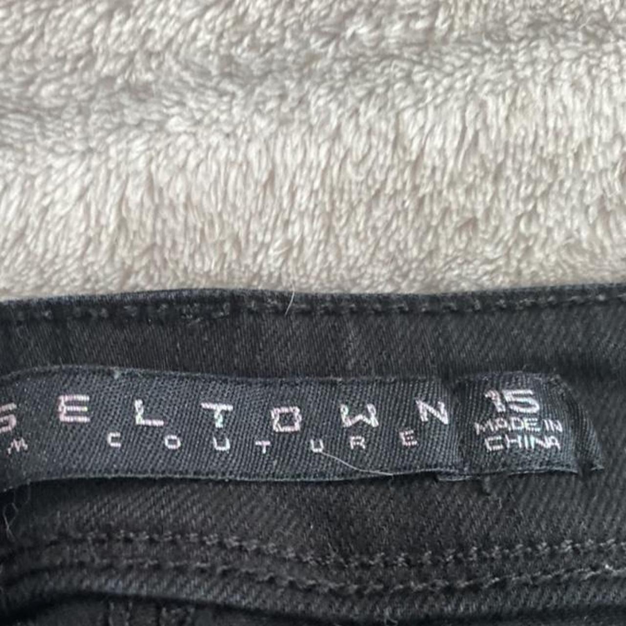 Distress black jeans size 15 is stretchy but will... - Depop