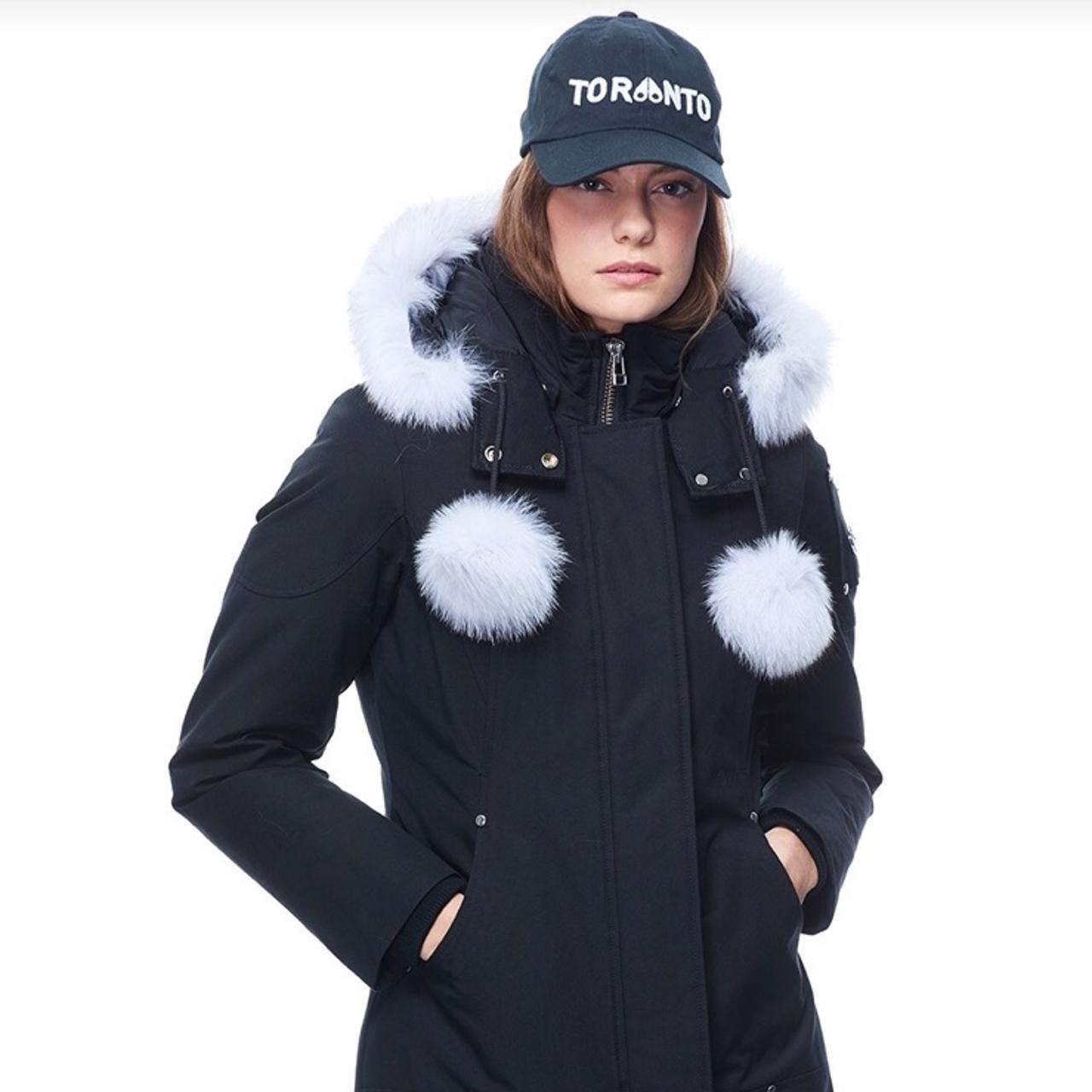 Navy blue moose knuckles jacket- super warm and... | Depop