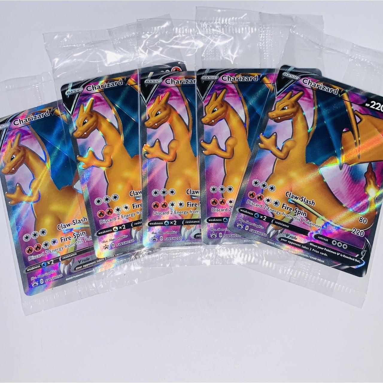 5x Charizard V champions path sealed promo card lot.... - Depop