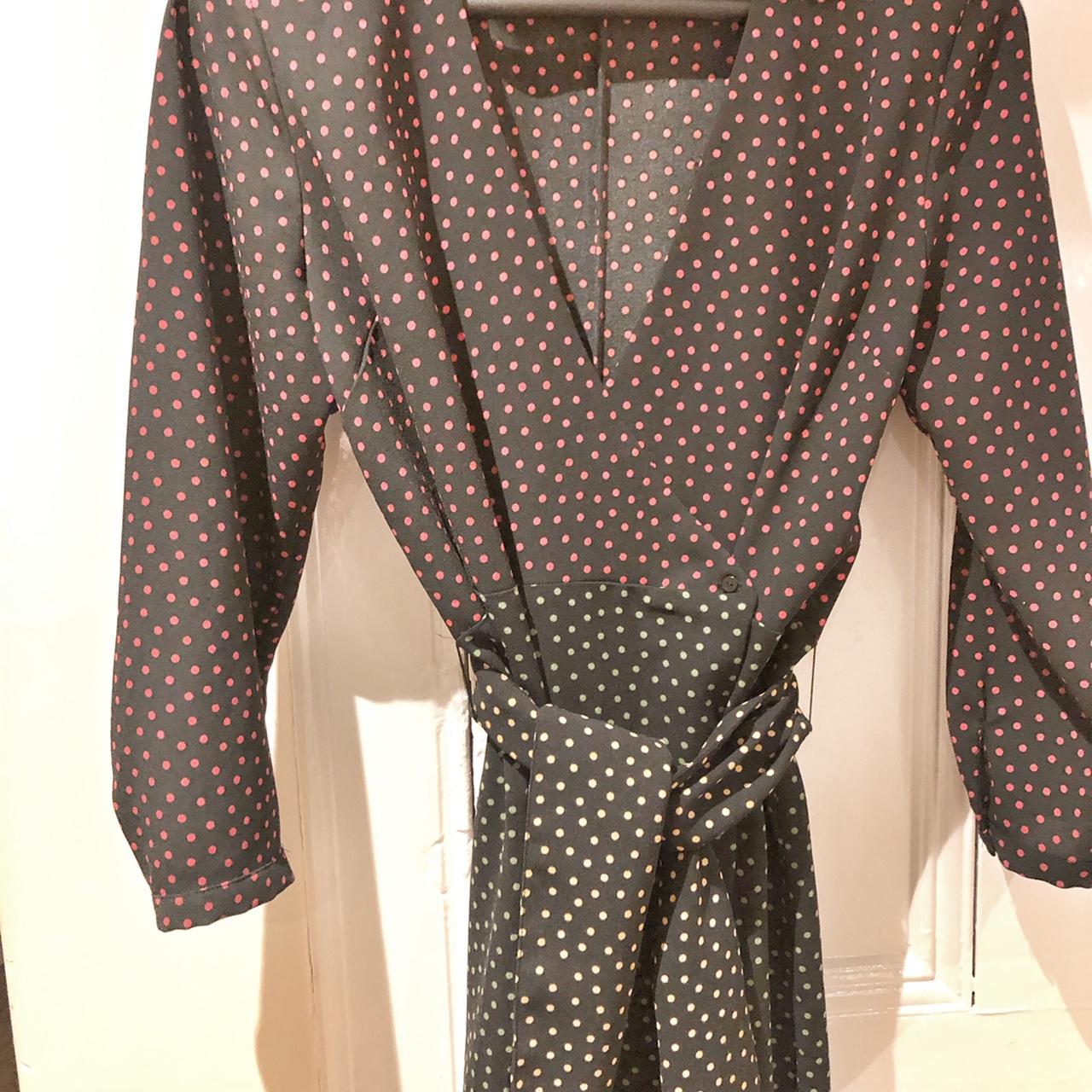 Zara Polka Dot Wrap Dress Worn Once Perfect Depop