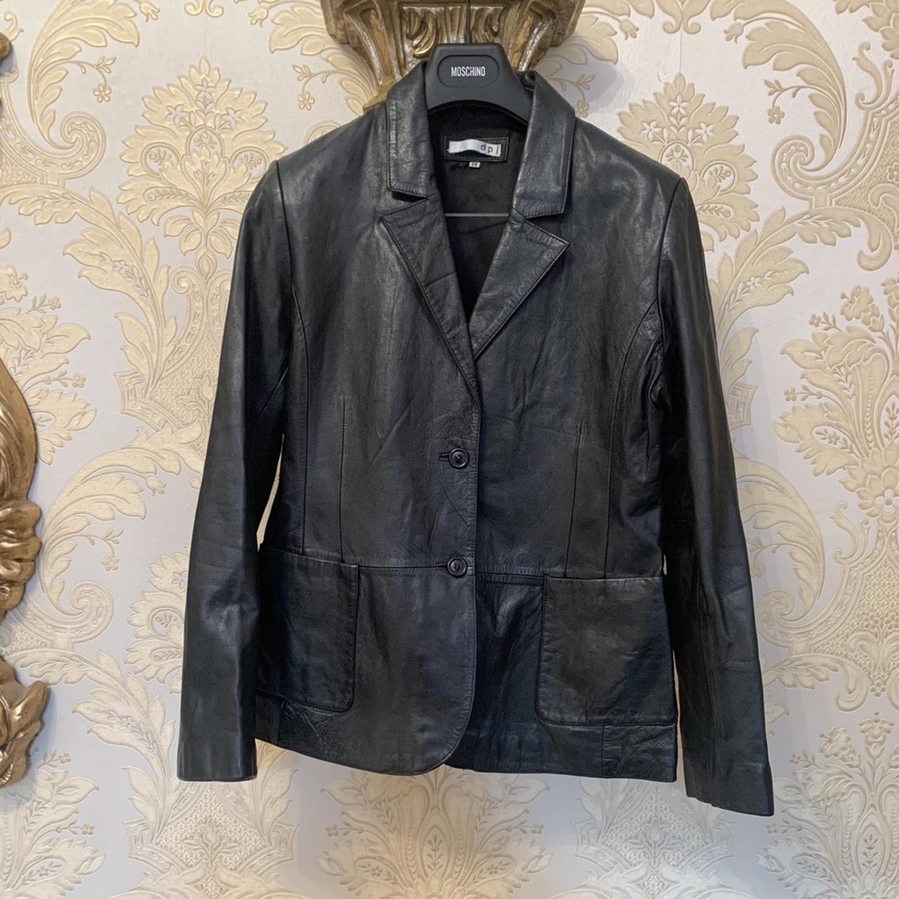 ORIGINAL 1990s DPL soft black leather jacket, ribbed... - Depop