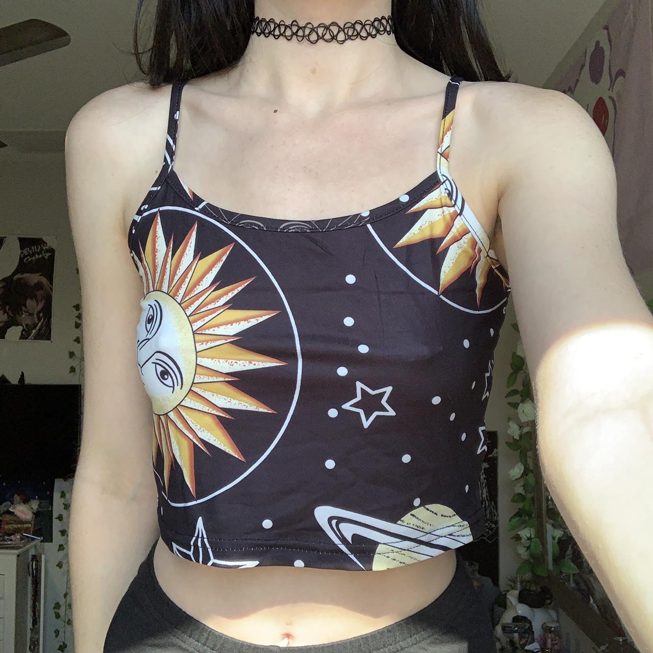sun in outer space crop top ♡ ☆*:.｡. o(≧ ≦)o... - Depop