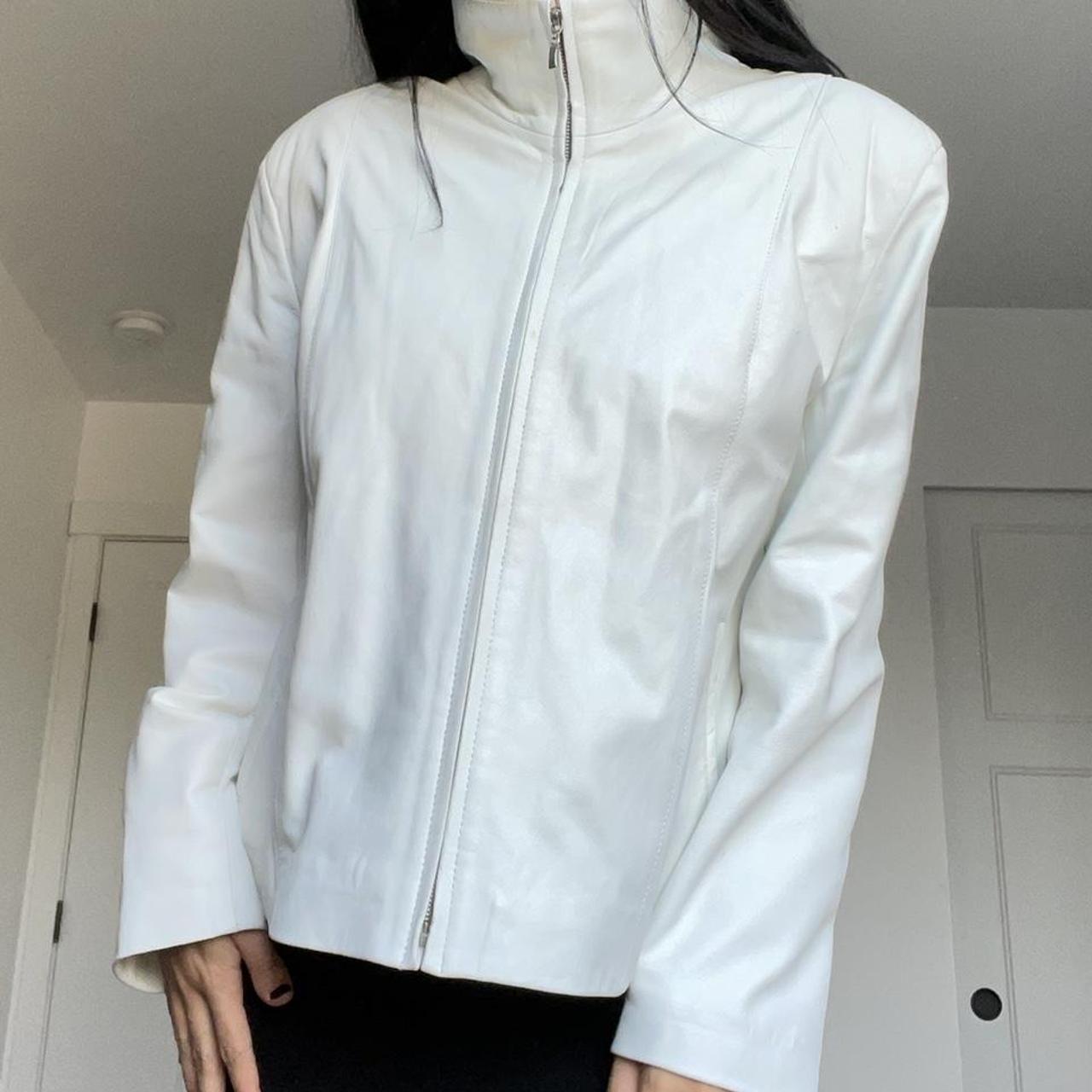 F&F leather collection size xxl white genuine... - Depop