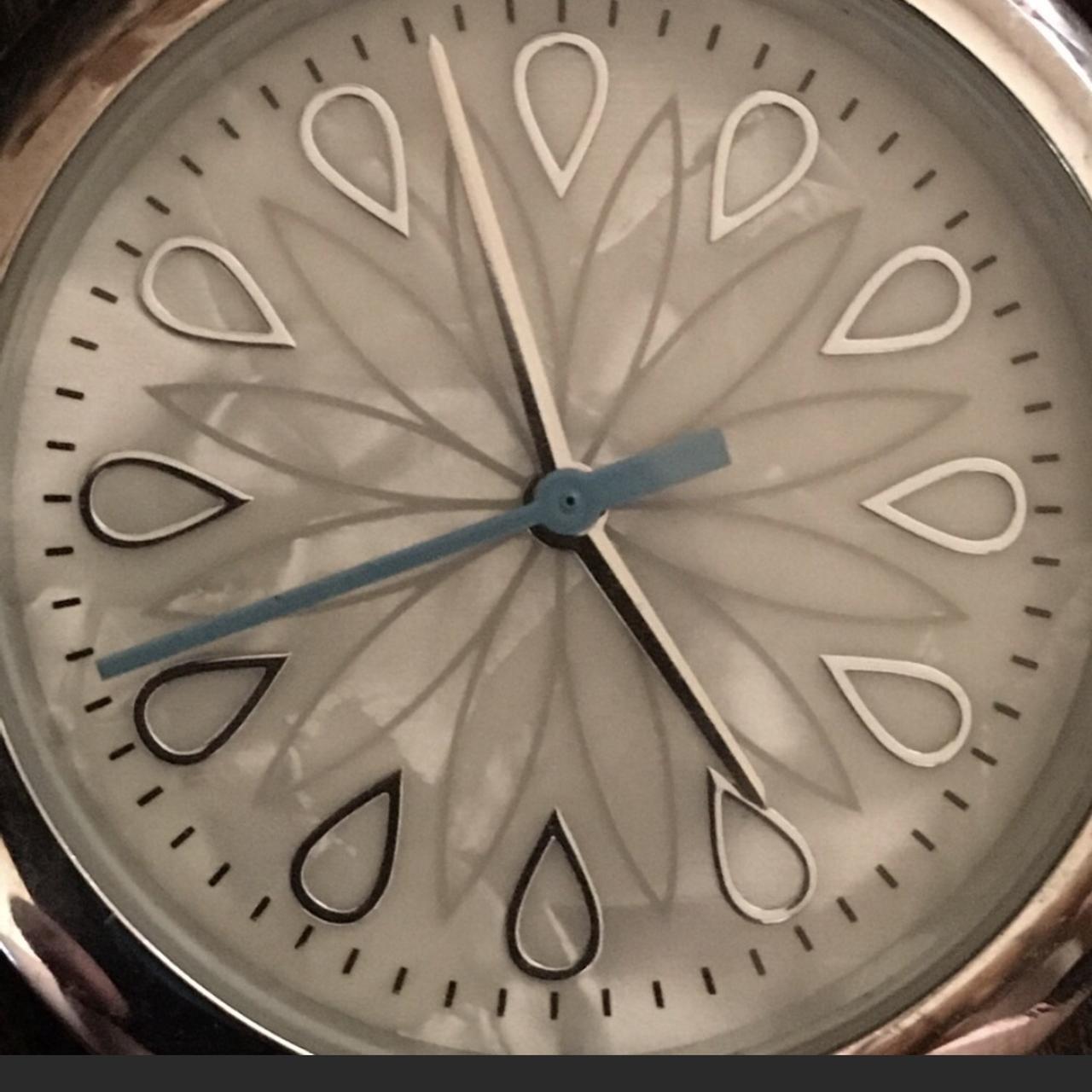 Ladies MSPCI blue faux leather band watch, silver... - Depop