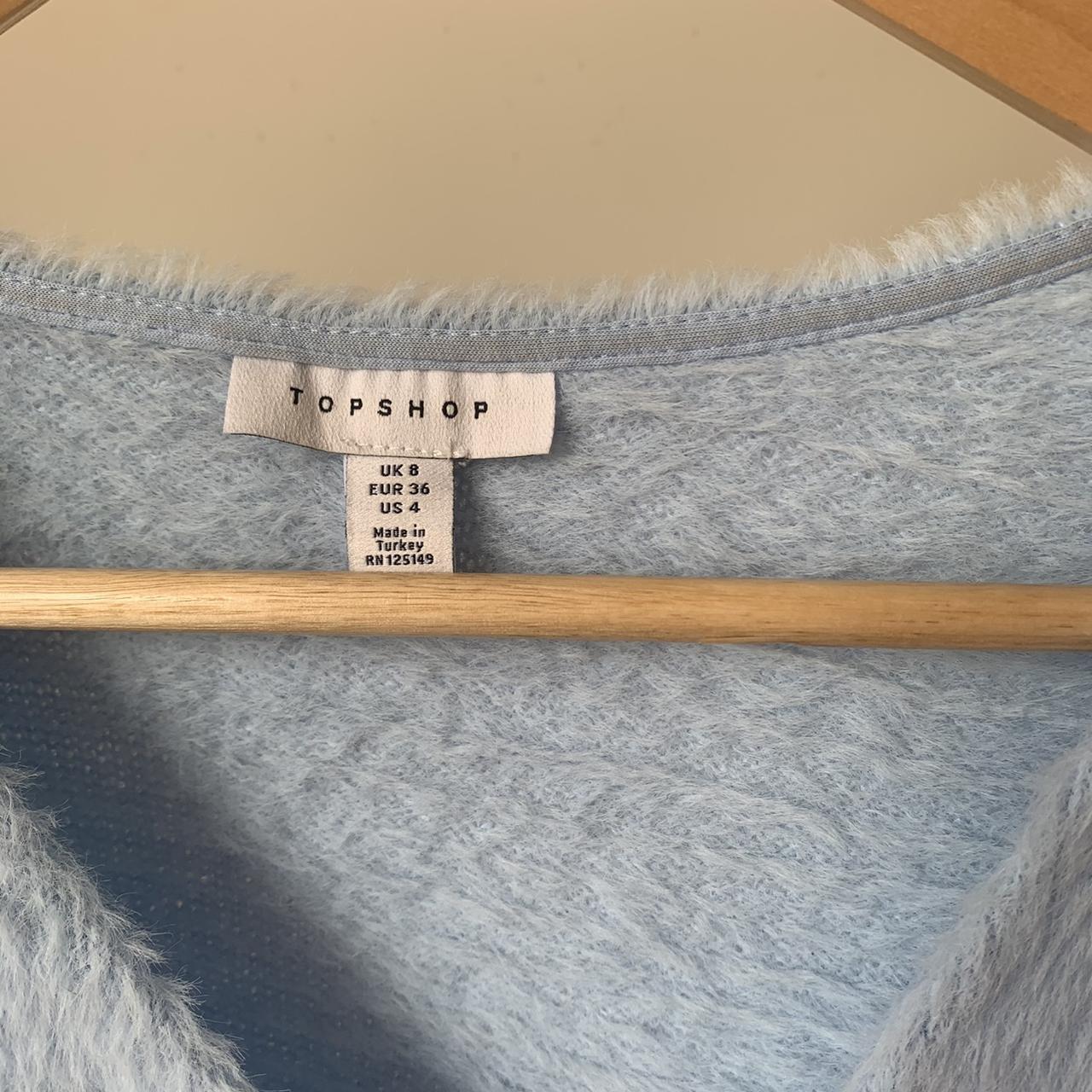new without tags topshop baby blue fluffy front tie... - Depop
