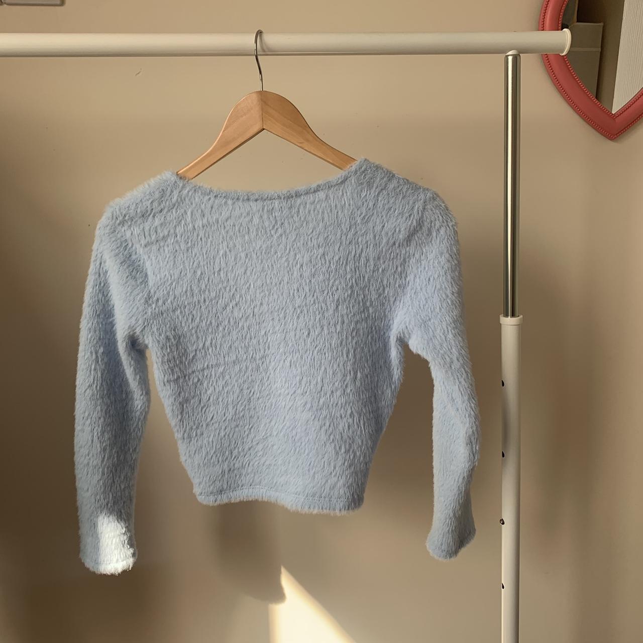 new without tags topshop baby blue fluffy front tie... - Depop