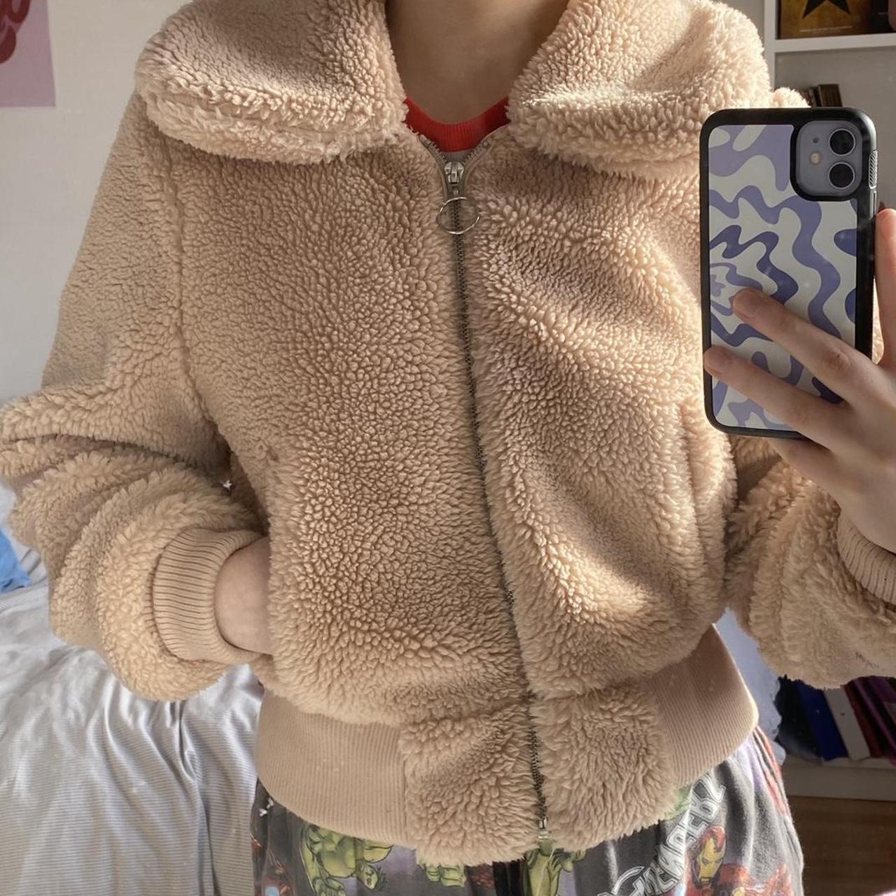 Primark teddy faux fur cropped jacket coat🧸 -worn a... - Depop