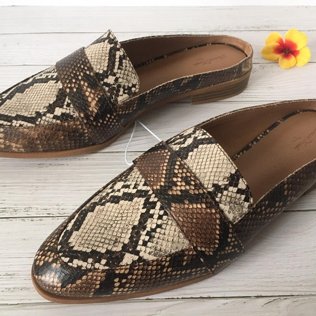 Women’s Snake Print Mules/Flats with Memory Foam.... - Depop