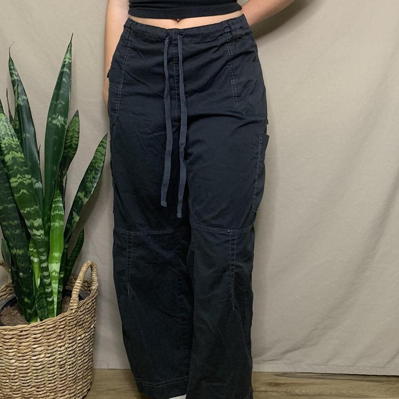 Dickies Black Cargo Pants White Stitching Loose Depop