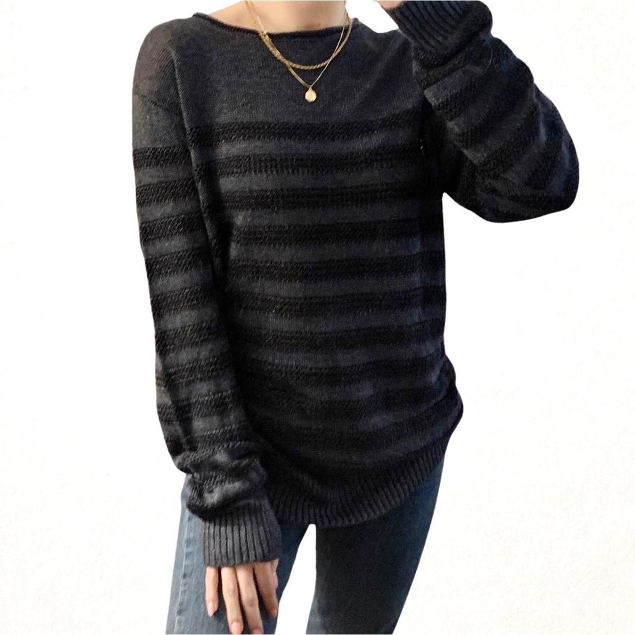 Oversized Linen Crocheted Stitch Sweater The... - Depop