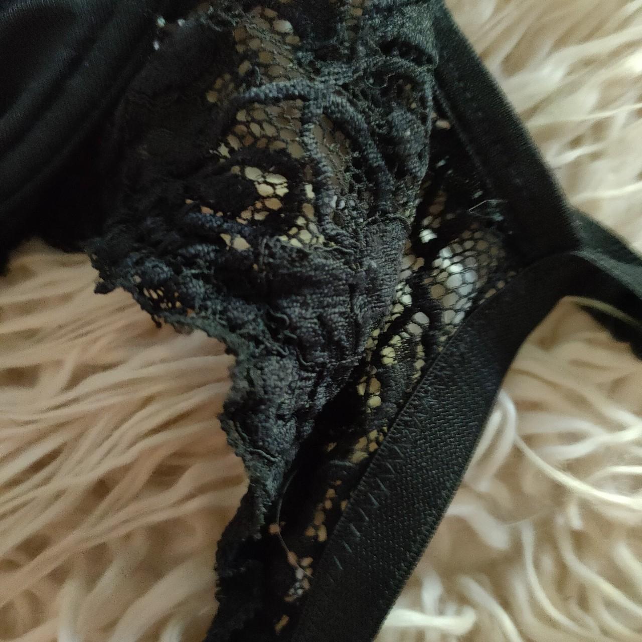Black Sheer Cup And Underwired Bra With Lace Depop