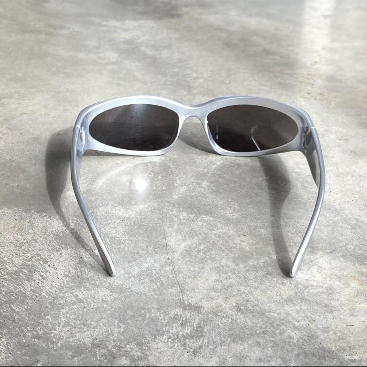 Silver Grey Wrap Around Polarised Sport Sunglasses Depop