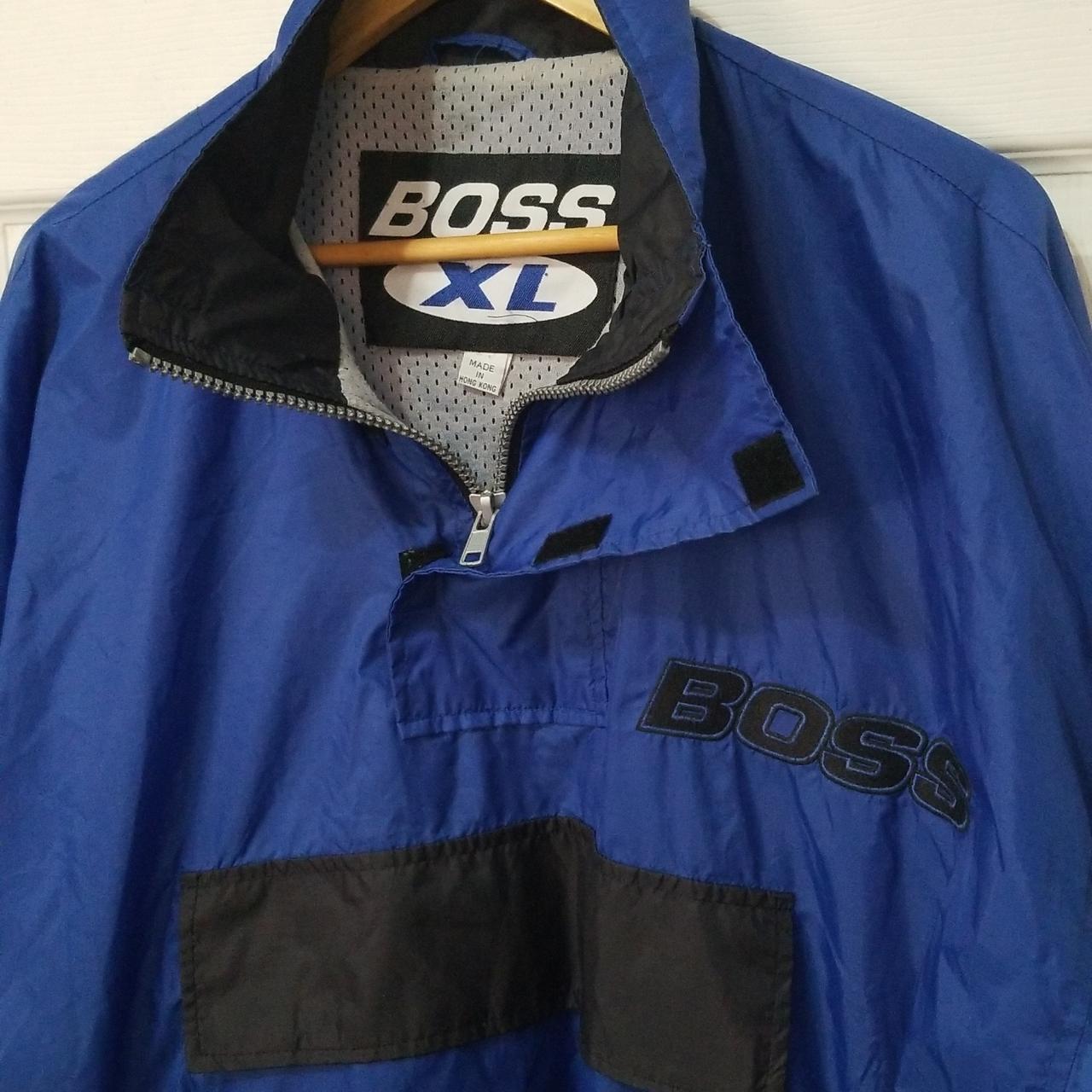 - VTG 90s Y2K Boss Embroidered Logo Anorak Half Zip... - Depop