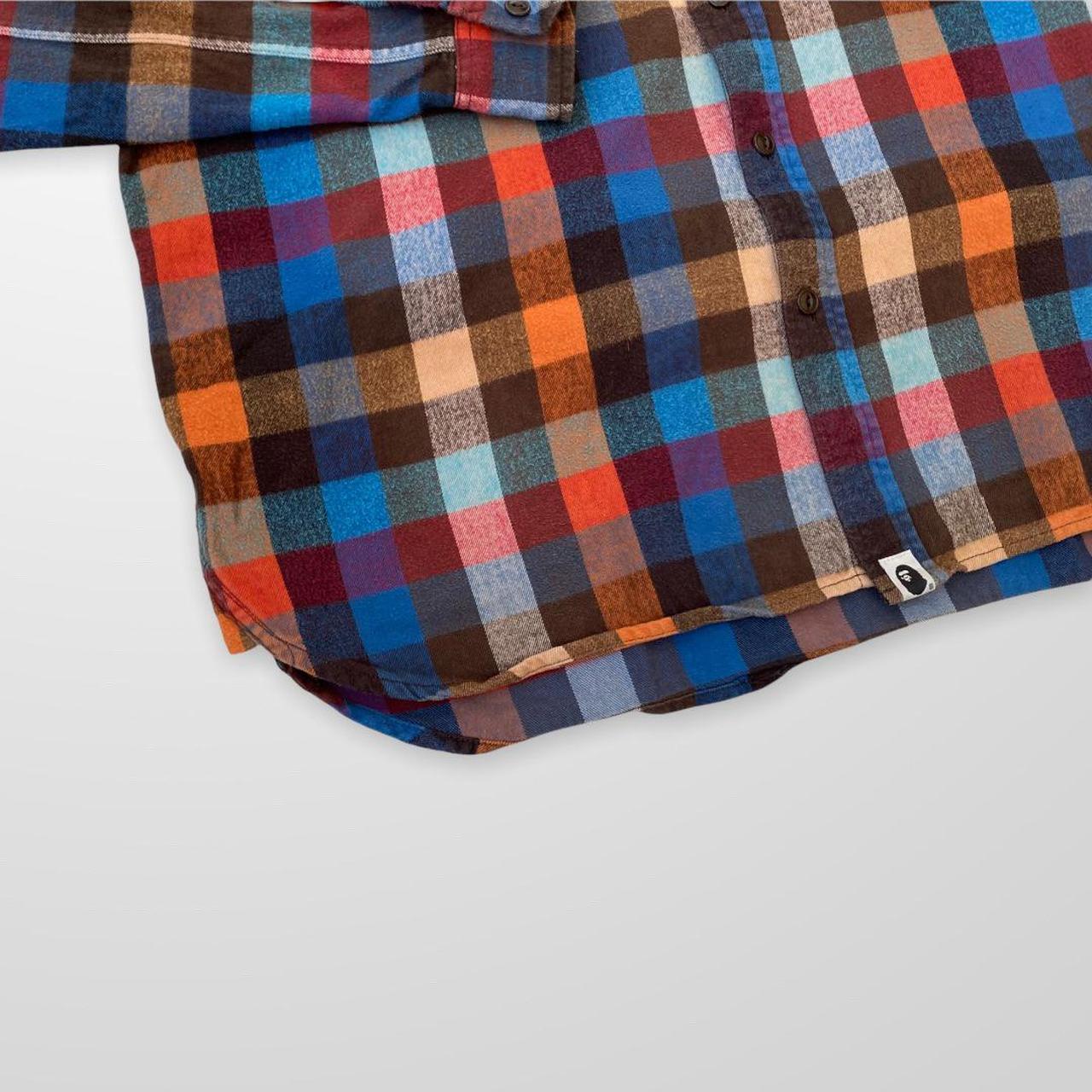 A Bathing Ape Bape Check Flannel Shirt Mens Size... - Depop