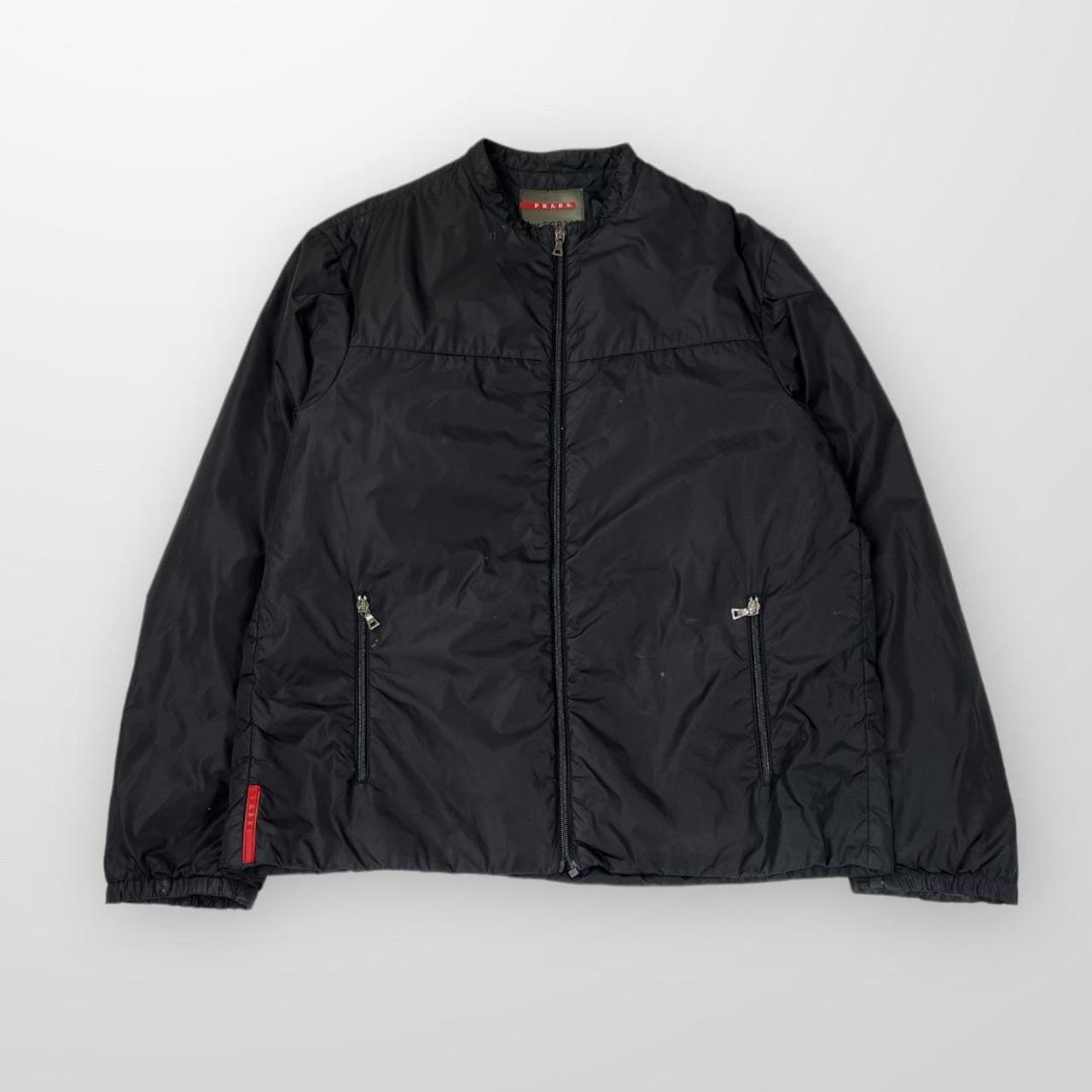 Prada Sport Nylon Jacket In Black W/ Red Tabs Mens... - Depop