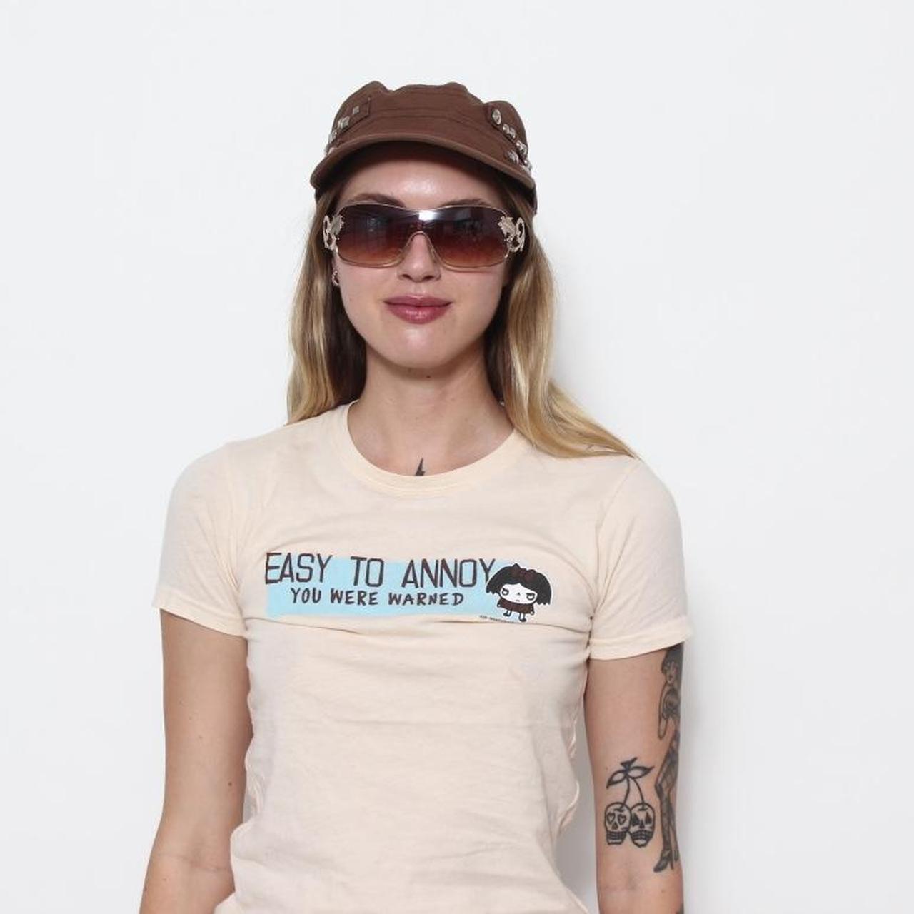 Y2K MALL RAT MEANY DOODLES EASY TO ANNOY BABY TEE //... - Depop