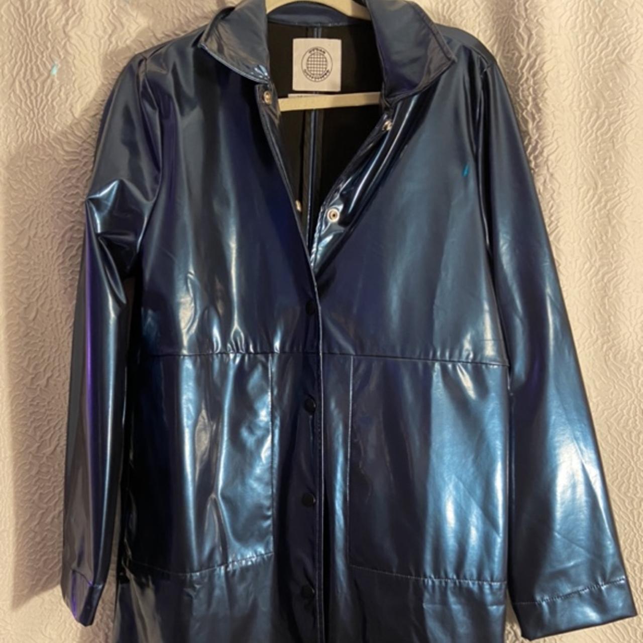 Blue shiny jacket from Urban!! Never worn.... - Depop