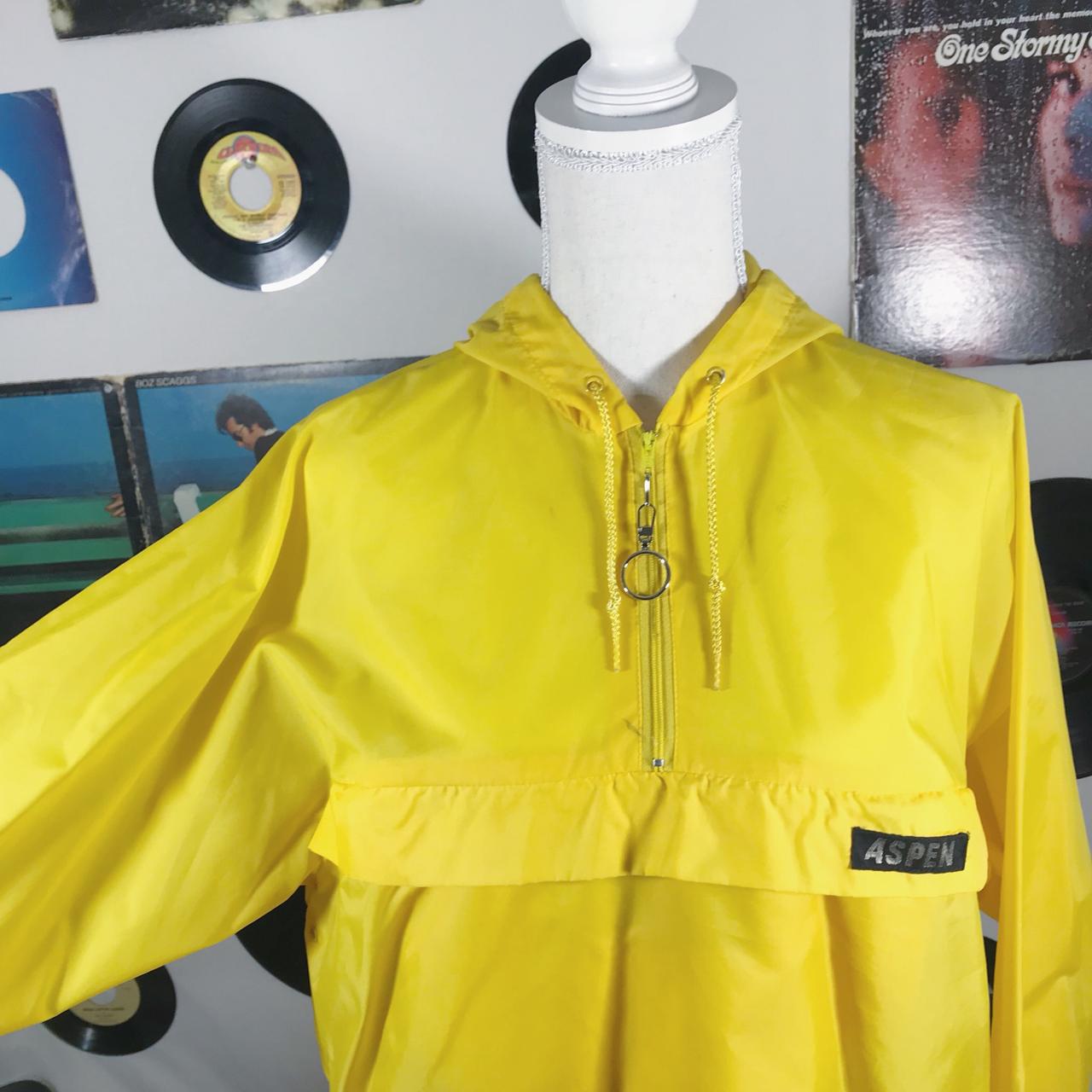 yellow windbreaker ☆ yellow half zip windbreaker w... - Depop