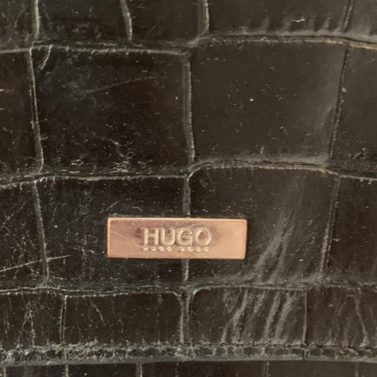 Y2K Vintage Croc effect leather Hugo Boss Bag. Can... - Depop