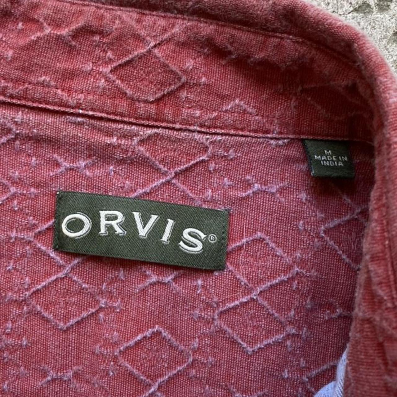 Orvis Men's Burgundy and Blue Jacket | Depop