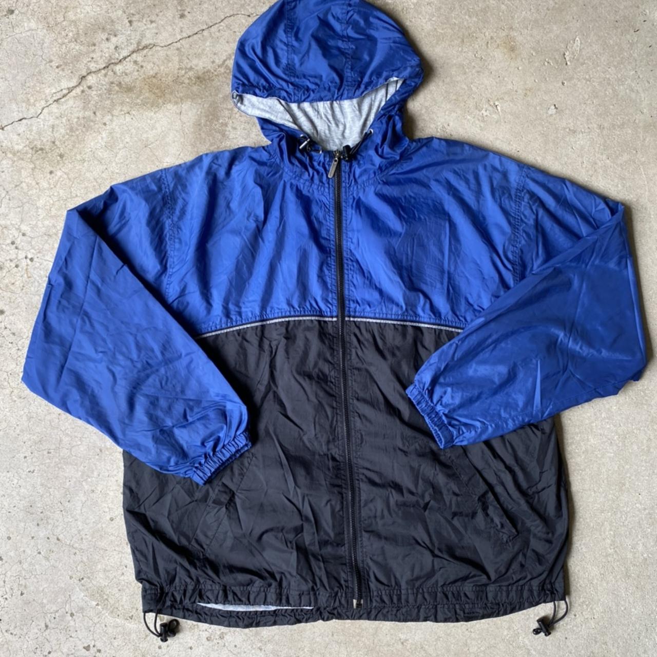 Blue and black foot locker windbreaker zip up... - Depop