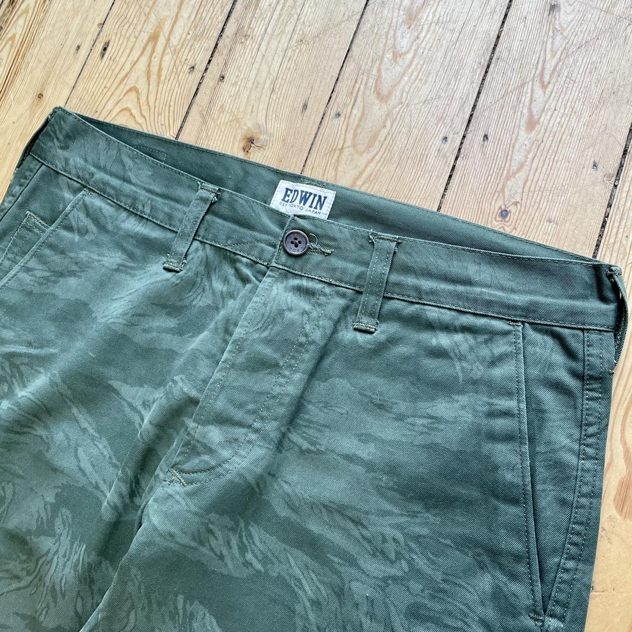 Edwin green camo chinos. Very nice subtle... - Depop