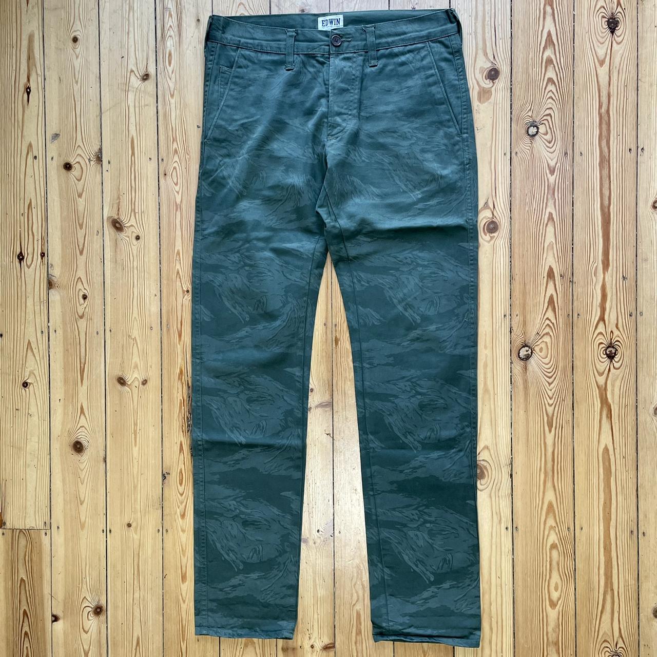 Edwin green camo chinos. Very nice subtle... - Depop