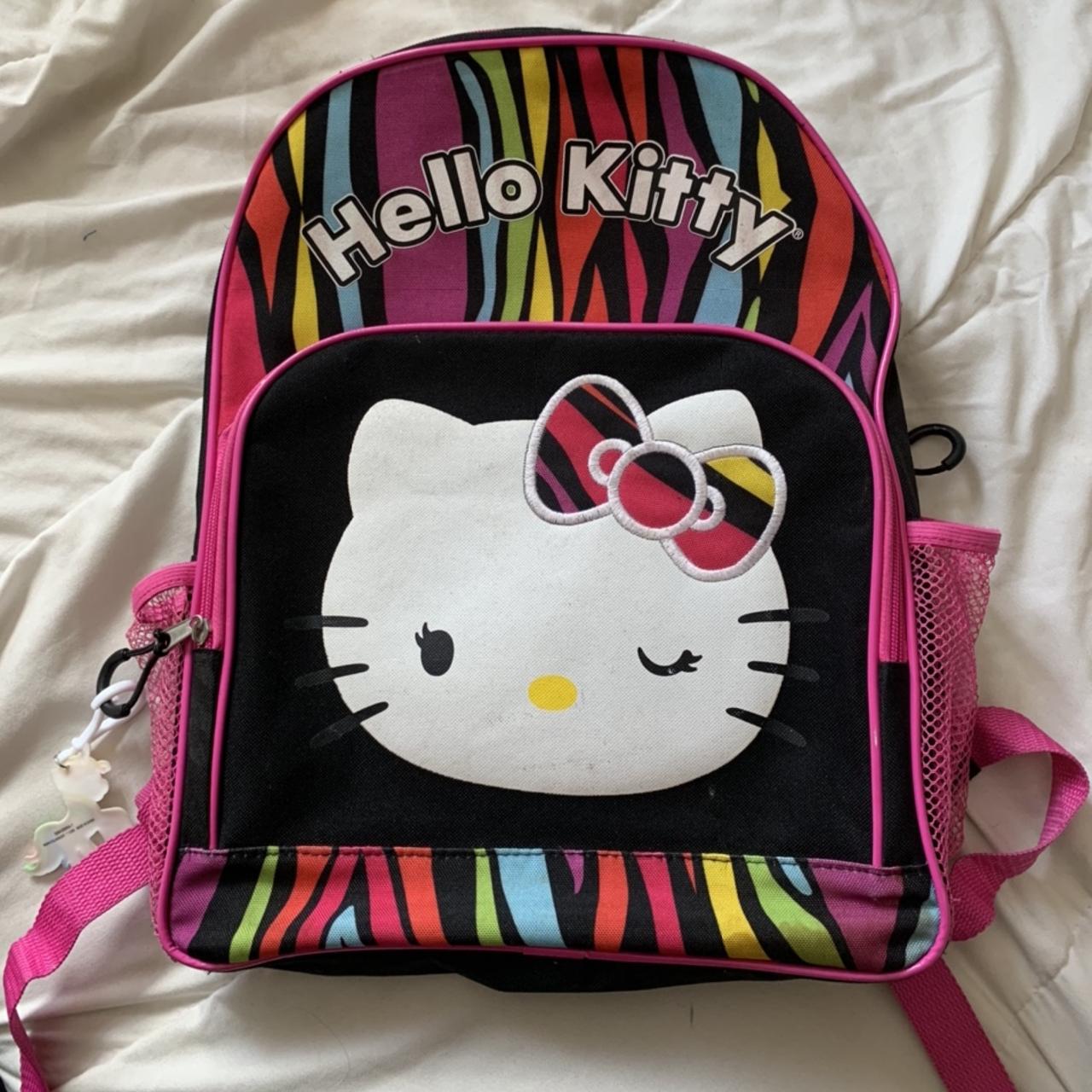 hello kitty rainbow striped backpack #sanrio #kawaii... - Depop